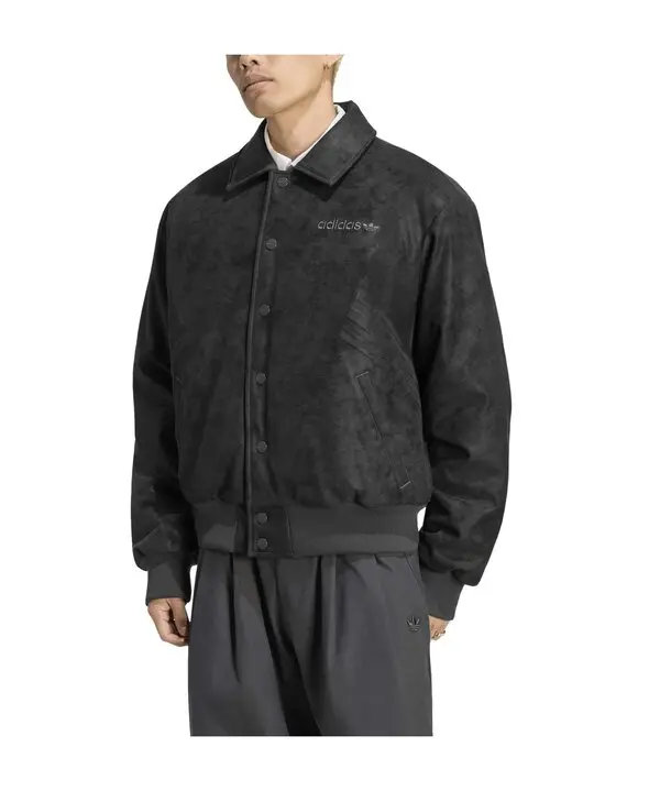 ADIDAS ORIGINALS Collar Snap Button Cropped Jacket