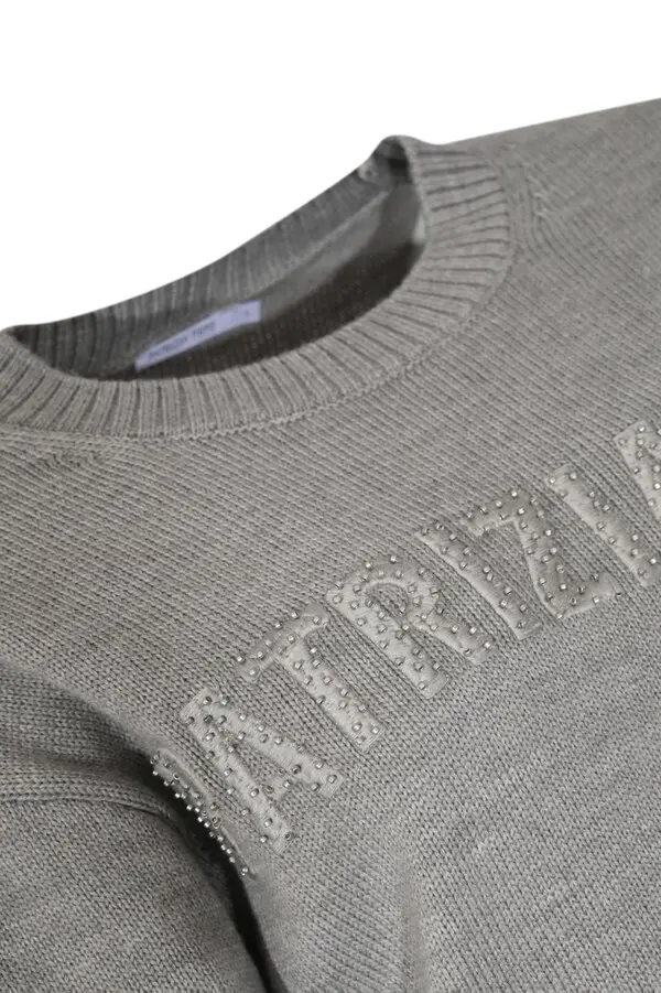 Patrizia Pepe Embellished Logo Knitted Sweater
