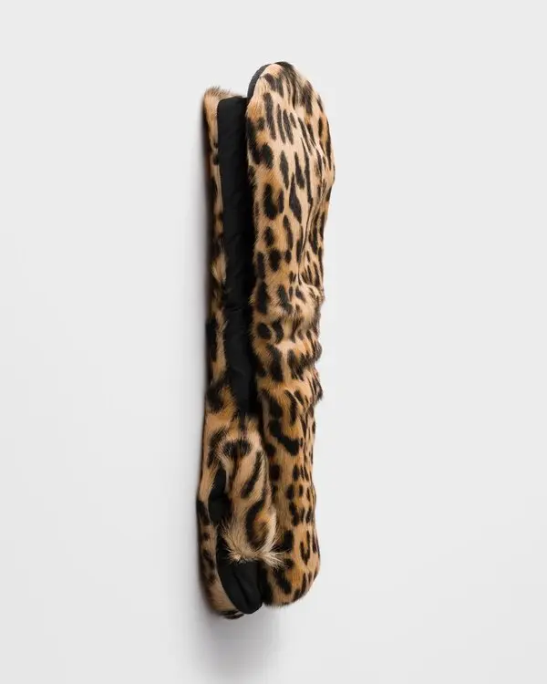 Prada Printed Leather Mittens