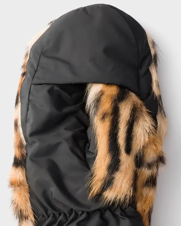 Prada Printed Leather Mittens