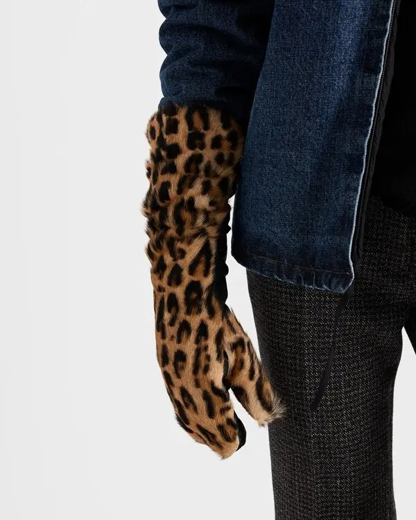 Prada Printed Leather Mittens