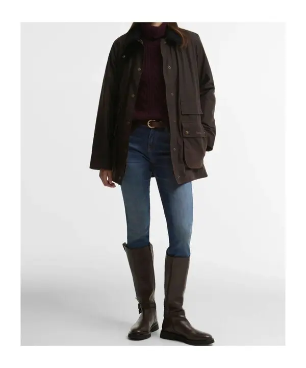 Barbour Modern Border Long-sleeved Waxed Coat