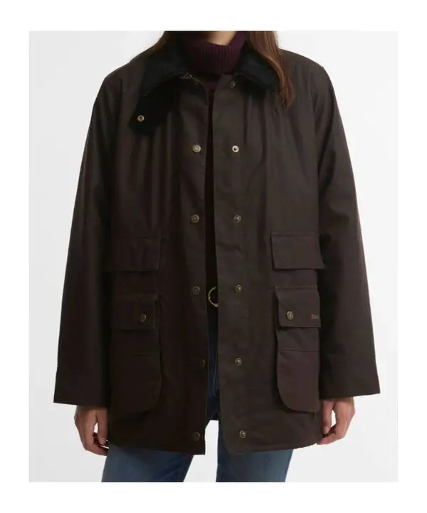 Barbour Modern Border Long-sleeved Waxed Coat