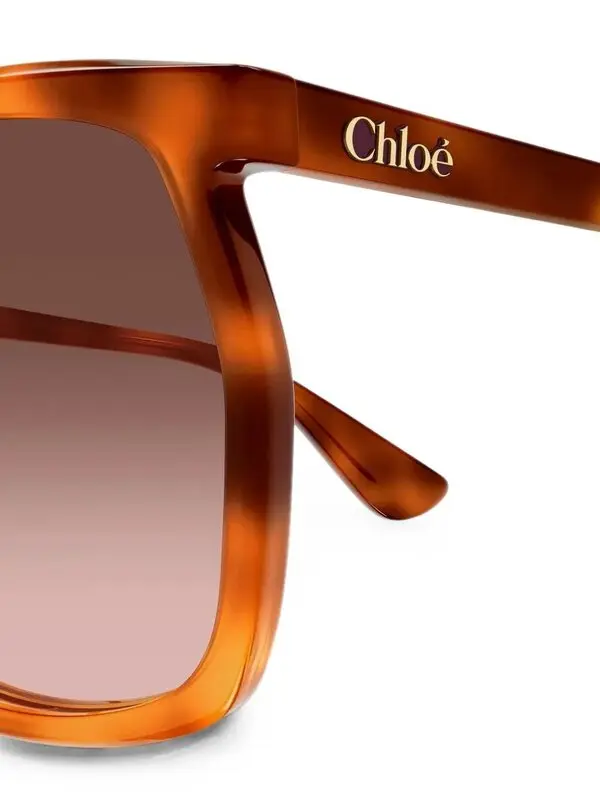 Chloé Eyewear Logo Lettering Square-frame Sunglasses