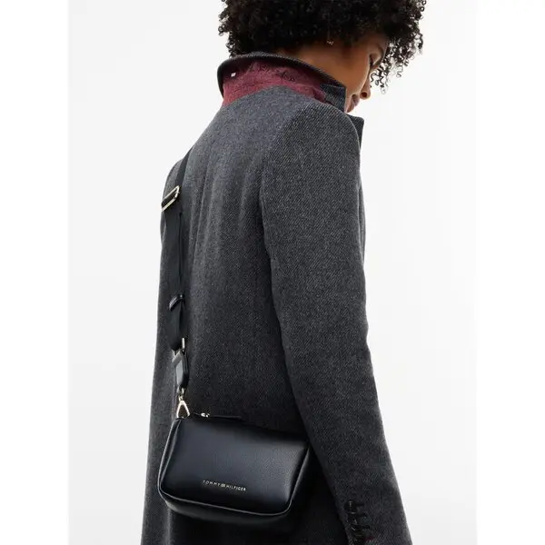 Versace Pebbled Leather Crossbody Bag With Wide Strap