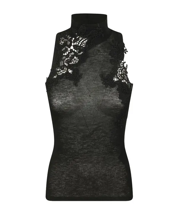 Ermanno Scervino Sleeveless High-neck Knit Top
