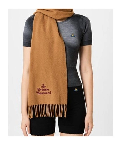 VIVIENNE WESTWOOD Logo-embroidered Wool Scarf