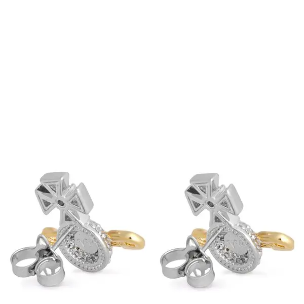 VIVIENNE WESTWOOD Two-tone Crystal-encrusted Planet Earrings
