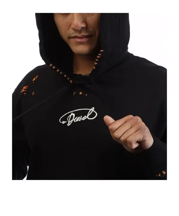 DIESEL® Distressed Embroidered Hoodie