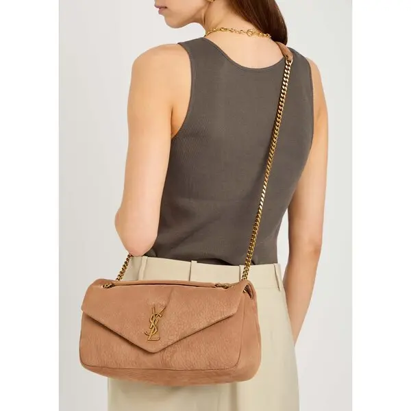 Saint Laurent Grained Suede Shoulder Bag