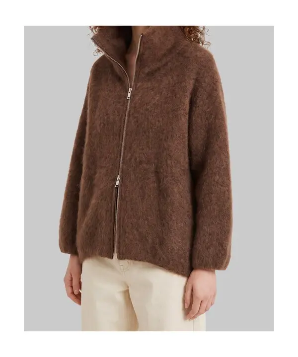 THE FRANKIE SHOP Zip-up Long-sleeve Knit Top