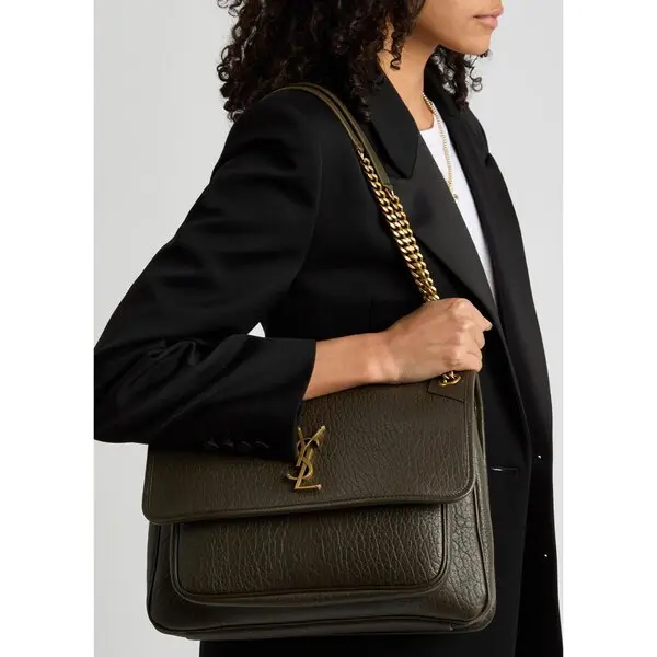 Saint Laurent Grained Leather Shoulder Bag