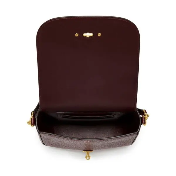 Mulberry Grained Leather Saddle Flap Bag