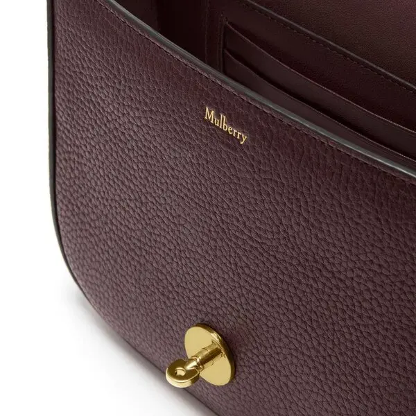 Mulberry Grained Leather Saddle Flap Bag