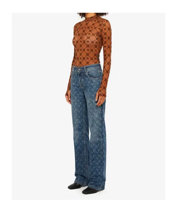 MARINE SERRE Vintage Brushed-finish Jeans