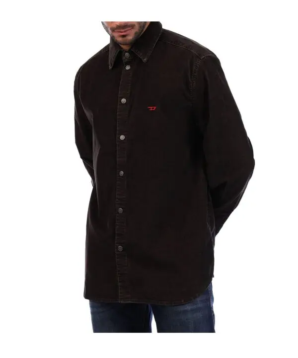 DIESEL® Point Collar Corduroy Long Sleeve Shirt