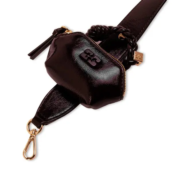 GANNI Glossy Leather Geometric Clutch