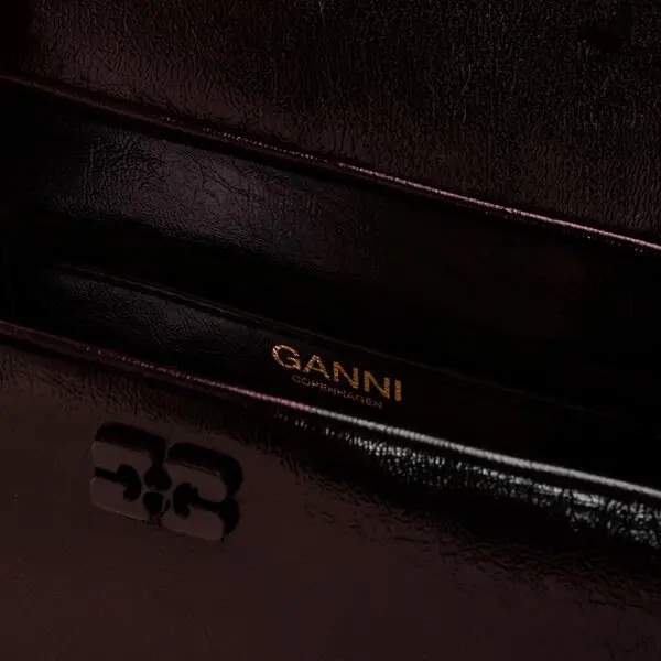 GANNI Glossy Leather Geometric Clutch