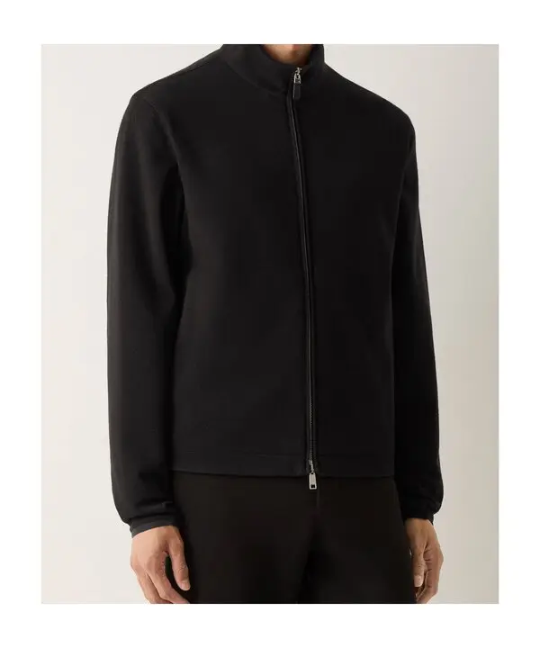 Zegna Wool Cotton And Silk Full Zip Sweatshirt