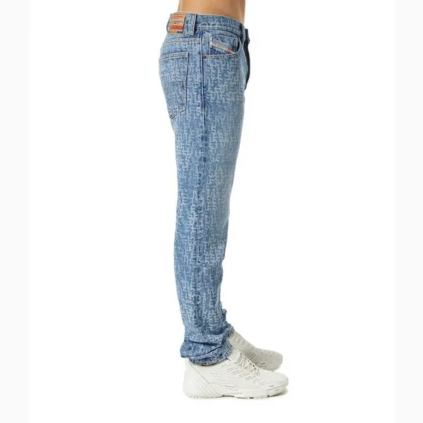 DIESEL® Allover Jacquard Straight-leg Jeans