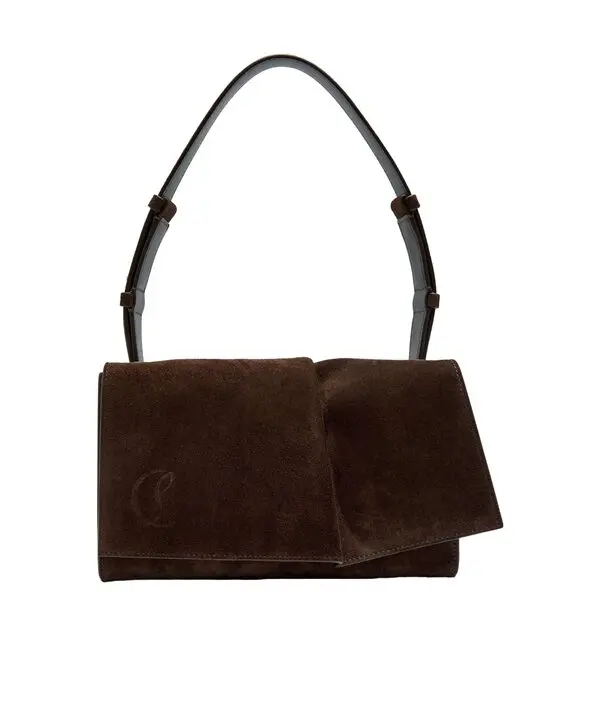 CHRISTIAN LOUBOUTIN Suede Shoulder Bag - Black