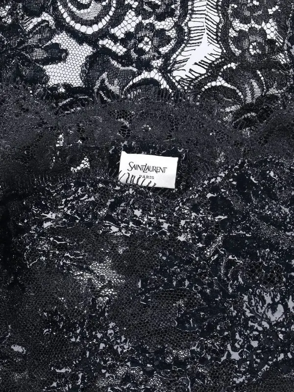 Saint Laurent Lace-slit Pencil Skirt