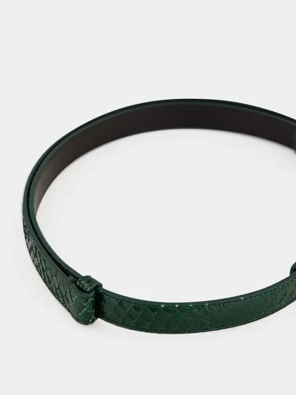 TOM FORD Snake-effect Leather Belt