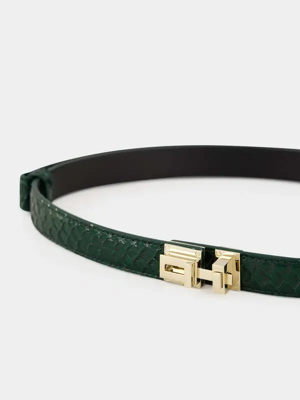 TOM FORD Snake-effect Leather Belt