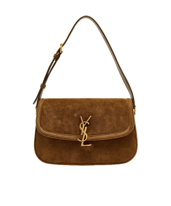 Saint Laurent Suede Flap Shoulder Bag