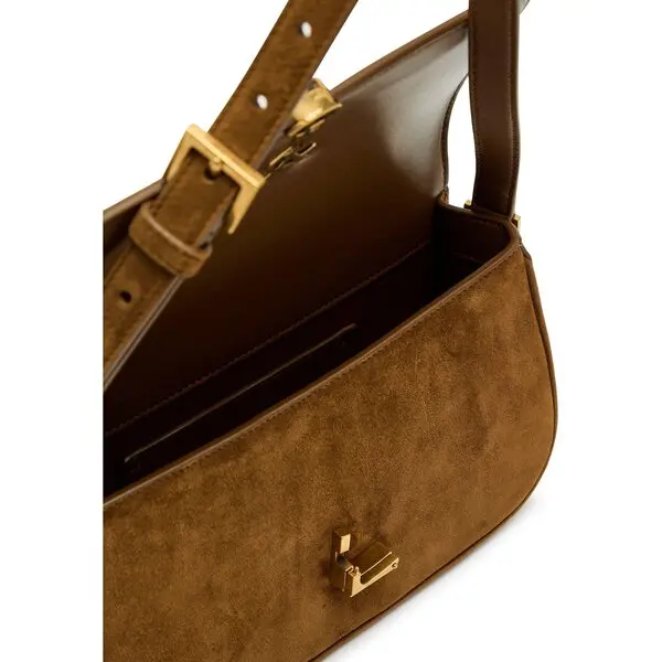 Saint Laurent Suede Flap Shoulder Bag