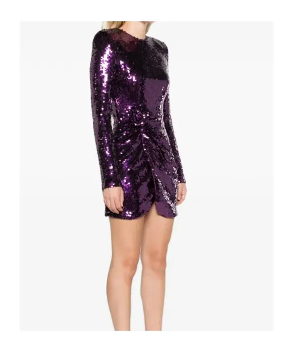 ROTATE BY BIRGER CHRISTENSEN Sequin Long-sleeve Mini Dress