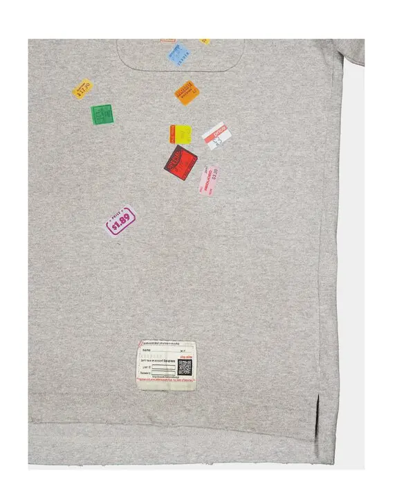 Mihara Yasuhiro Price Tag Sticker Printed T-shirt