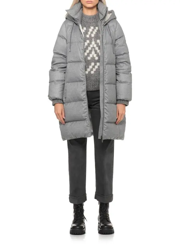 Peserico Hooded Quilted Coat