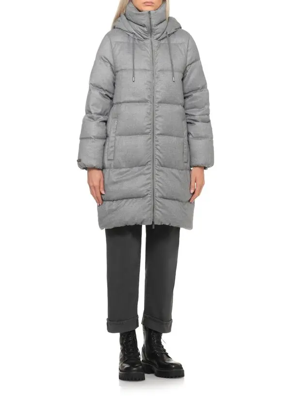 Peserico Hooded Quilted Coat