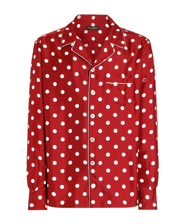 Dolce & Gabbana Polka Dot-print Silk Twill Vanity Shirt
