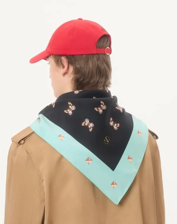 Valentino Garavani Silk Scarf With All-over Butterflow Print