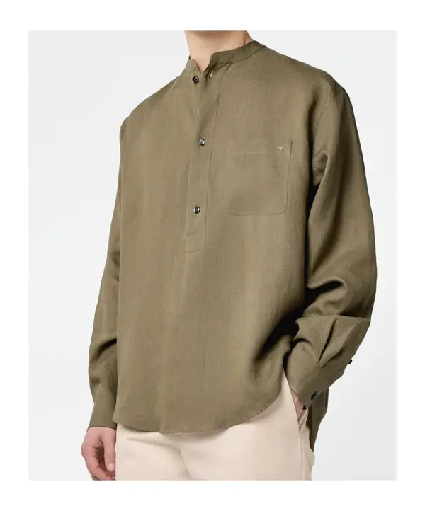 TOD'S Mandarin Shirt In Linen