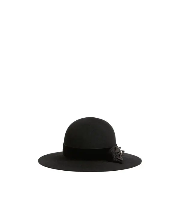 Valentino Garavani Vlogo Signature Bow Hat - Black