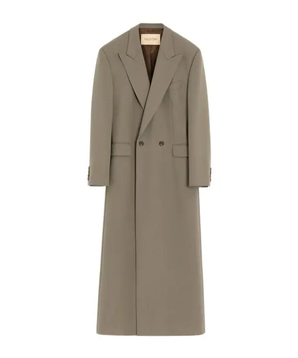Valentino Garavani Double-breasted Lightweight Wool Coat - Gray