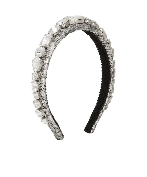Dolce & Gabbana Floral Jacquard Headband - Gray