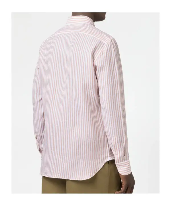 TOD'S Button Down Shirt In Striped Linen