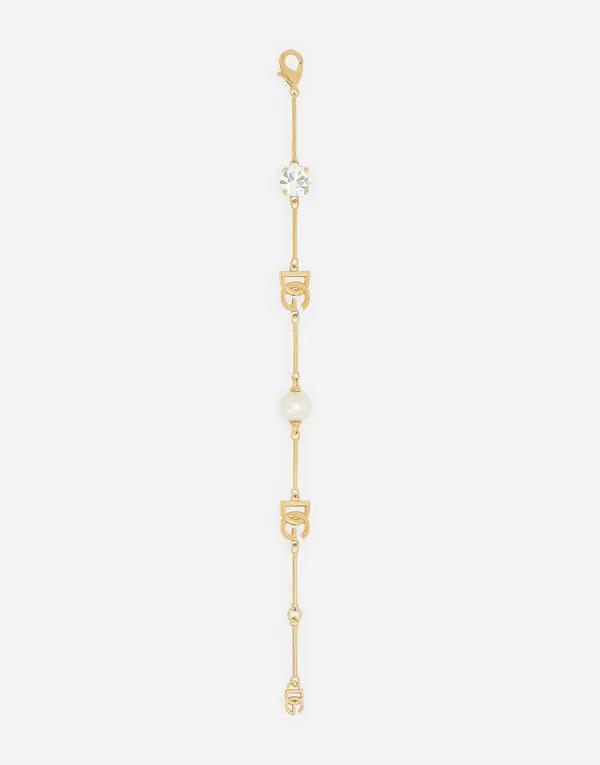 Dolce & Gabbana Dg-plaque Crystal-embellished Bracelet