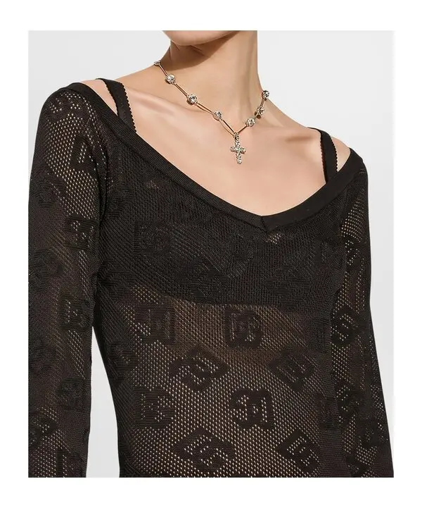 Dolce & Gabbana Crystal-embellished Cross-pendant Necklace