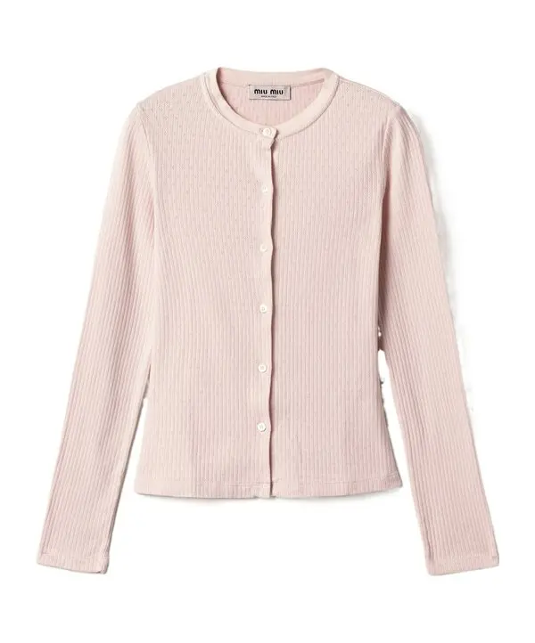 Miu Miu Pointelle Cotton Cardigan