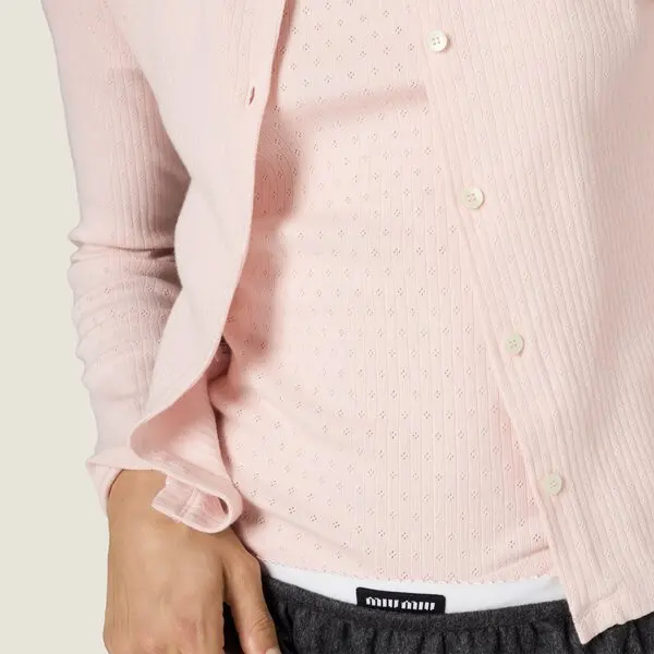 Miu Miu Pointelle Cotton Cardigan