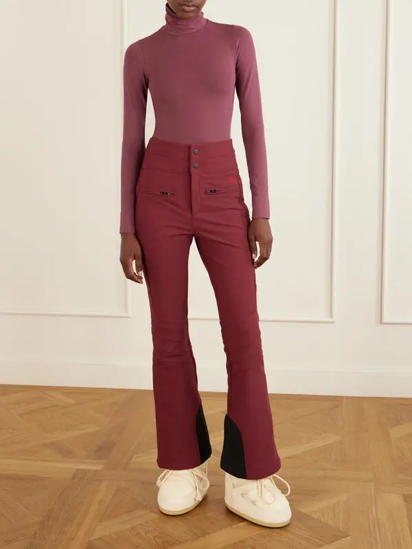Perfect Moment Aurora Embroidered Stretch-shell Flared Ski Pants
