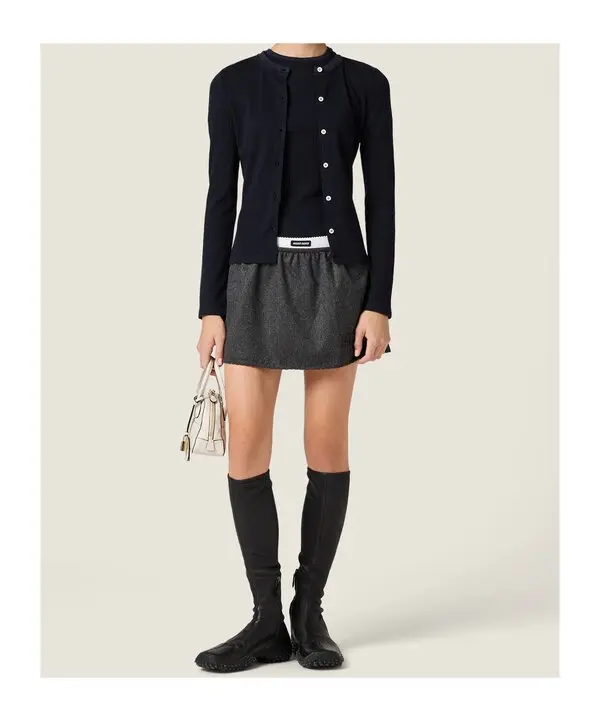 Miu Miu Pointelle Cotton Cardigan