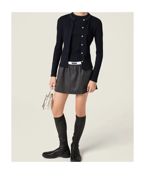 Miu Miu Pointelle Cotton Cardigan