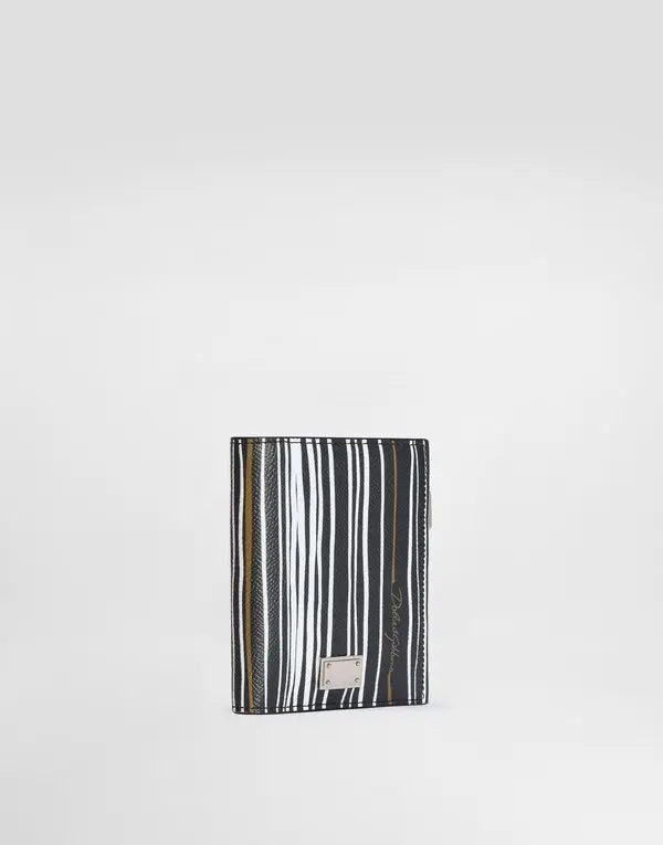Dolce & Gabbana Stripe-print Wallet In Calfskin