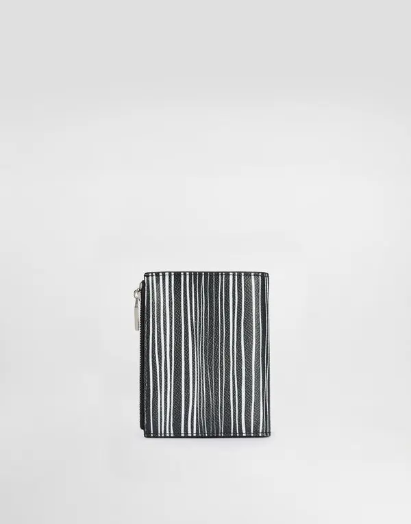 Dolce & Gabbana Stripe-print Wallet In Calfskin